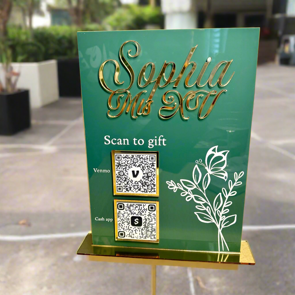 Quinceañera Scan to Gift Sign – Ame Rain Designs